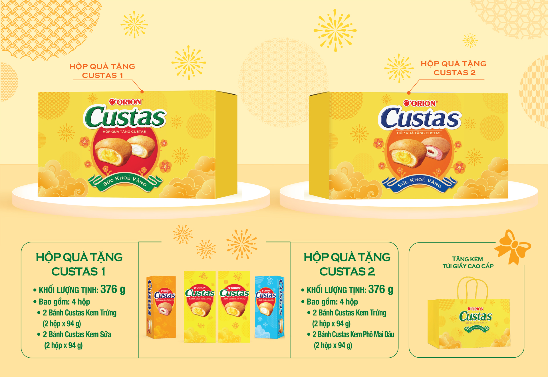Hộp Quà Tặng Custas Tết 2022 #1 & #2 - Công ty TNHH Thực phẩm Orion Vina